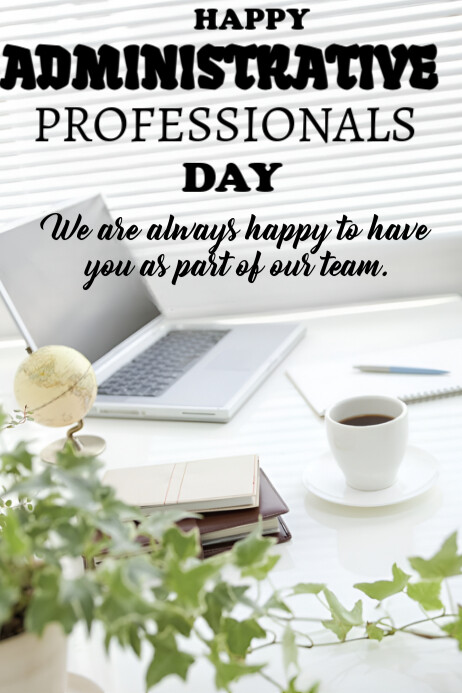 Copy of Brown Modern & Minimal Administrative Professionals Day Poster ...