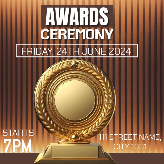 Brown Modern & Minimal Awards Ceremony Insta Template | PosterMyWall