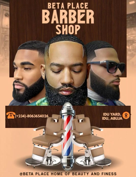 Copy of Brown Modern & Minimal Barber Shop Flyer Flyer (us Letter ...
