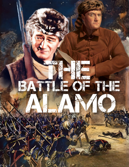 Brown Modern & Minimal Battle Of The Alamo Flyer (us Letter) Template ...