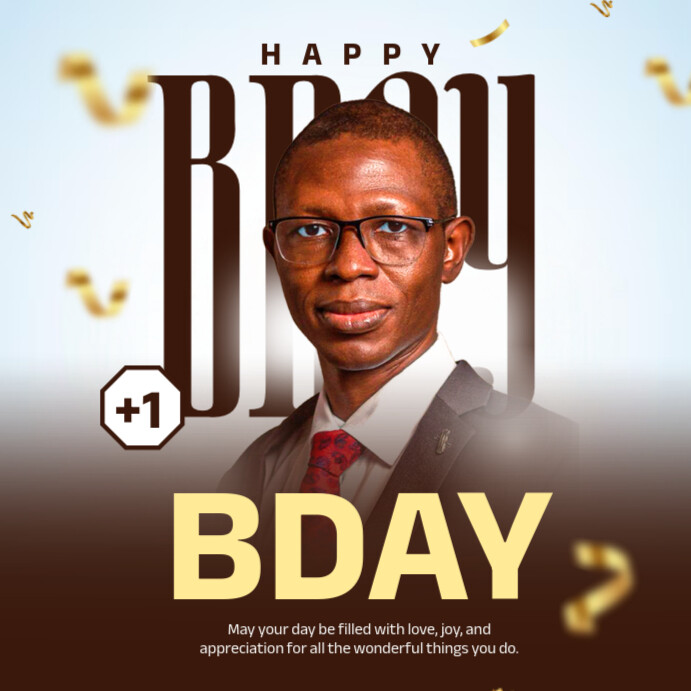 Brown Modern & Minimal Birthday Wish Instagram Post Template | PosterMyWall