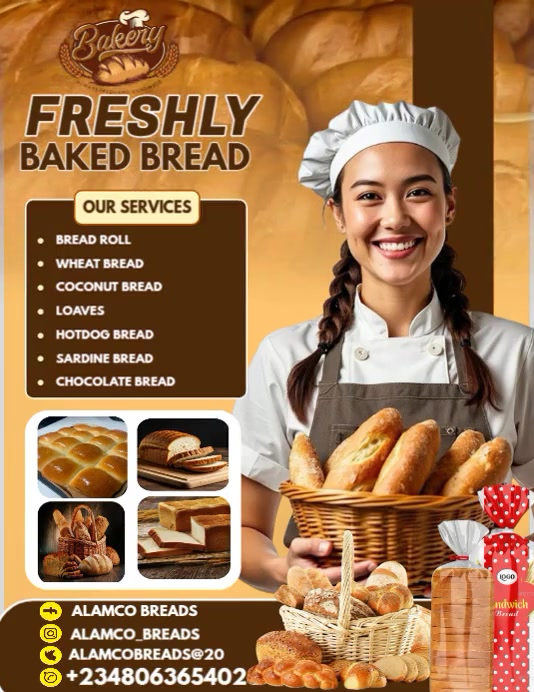 Brown Modern & Minimal Bread Bakery/menu Flyer Flyer (us Letter ...