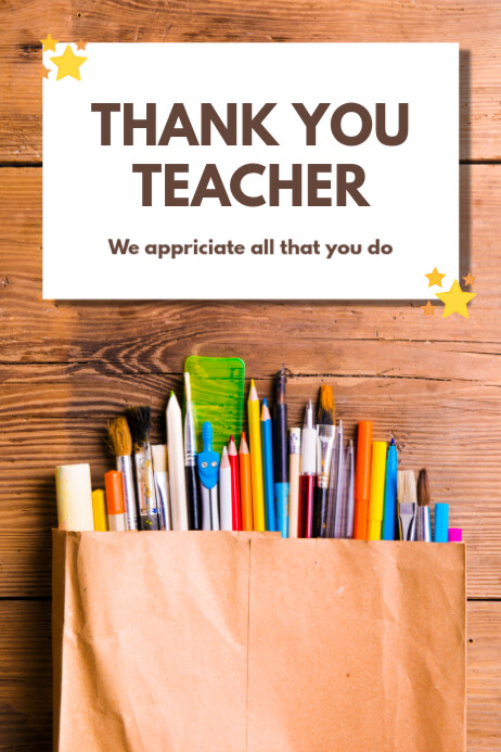 Brown Modern & Minimal Brown Teacher Poster Template | PosterMyWall