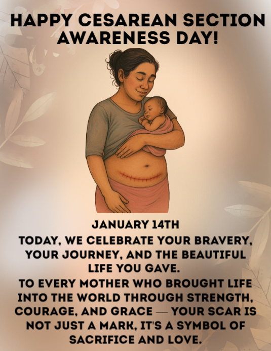 Brown Modern & Minimal Cesarean Section Day Flyer (us Letter) Template ...