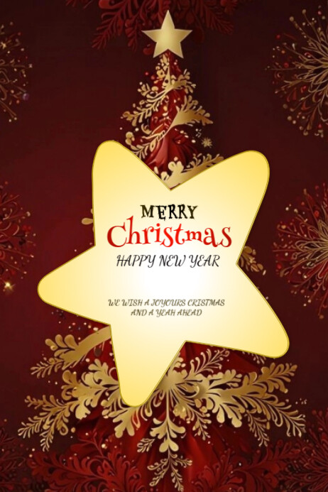 Brown Modern & Minimal Christmas Card Poster Template | PosterMyWall