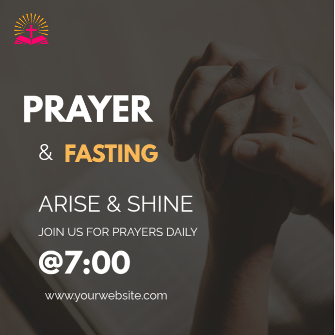 Plantilla de Brown Modern & Minimal Church Prayer And Fasting Arise And ...