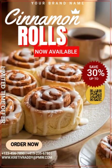 Copy of Brown Modern & Minimal Cinnamon Rolls Day Poster | PosterMyWall