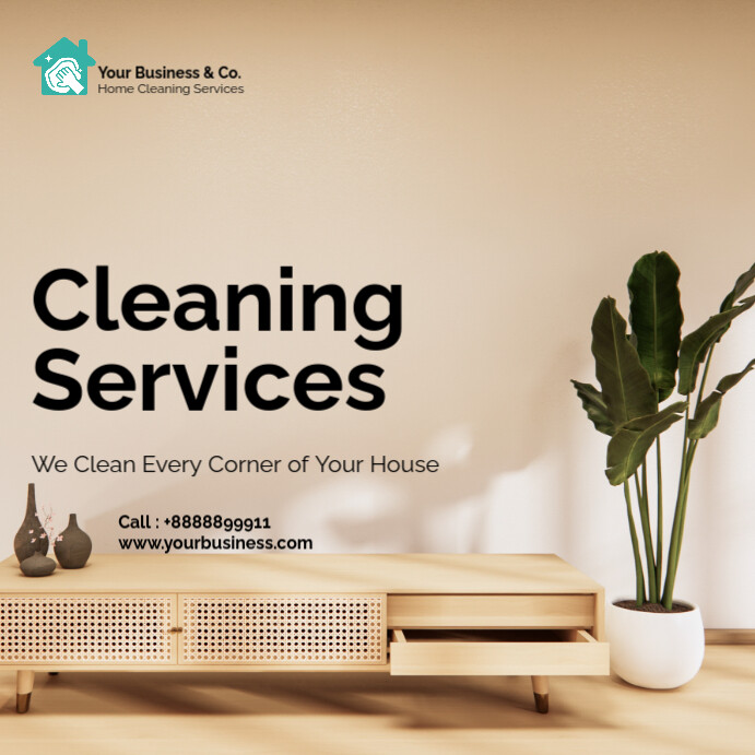Copy of Brown Modern & Minimal Cleaning Service Instagram Post ...