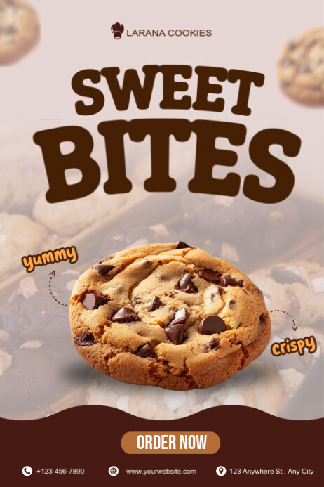 Brown Modern & Minimal Cookies Sale Promotion Poster Template ...