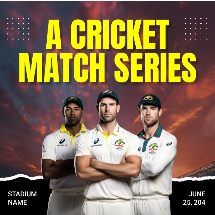 Brown Modern & Minimal Cricket Match Instagra Template | PosterMyWall
