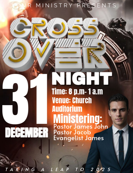 Copy of Brown Modern & Minimal Crossover Night Flyer (us Letter ...