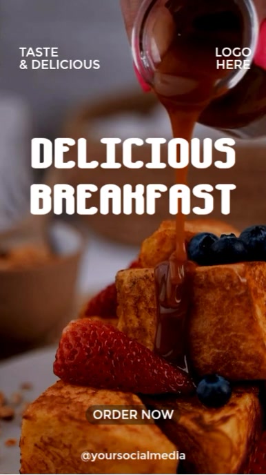 Brown Modern & Minimal Delicious Breakfast Instagram Story Template ...