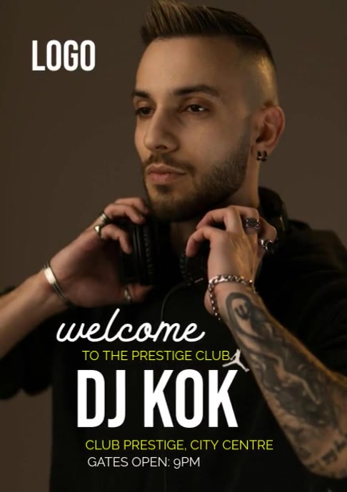 Brown Modern & Minimal Dj Club Poster A3 Template | PosterMyWall