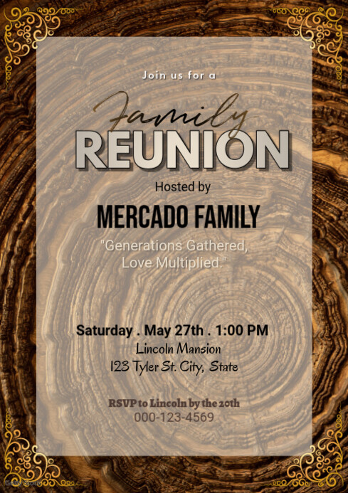 Brown Modern & Minimal Family Reunion A4 Template | PosterMyWall
