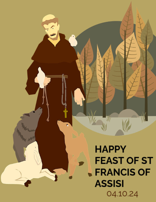 Copy of Brown Modern & Minimal Feast Of St Francis Of Assisi Flyer (us ...