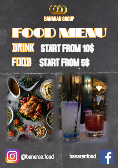 Copy of Brown Modern & Minimal Food Menu Poster A4 | PosterMyWall