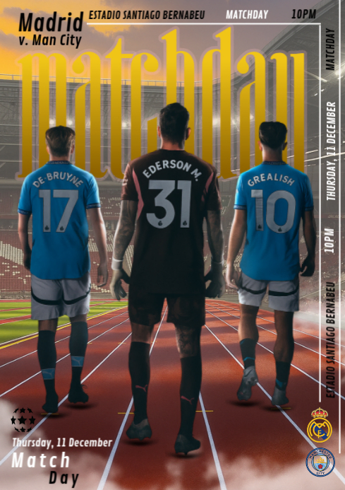 Brown Modern & Minimal Football Match Day Schedule A4 Template ...