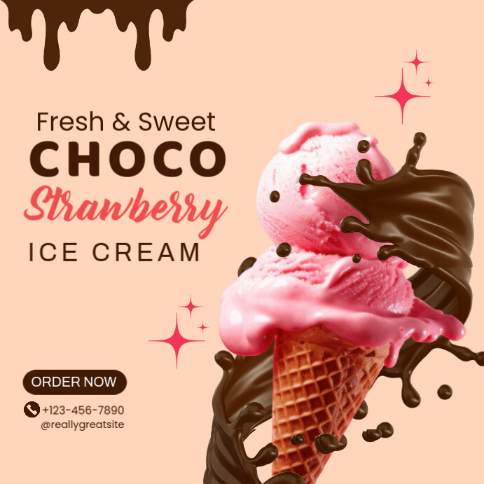 Copy of Brown Modern & Minimal Fresh And Sweet Choco Strawberry Instagram Post | PosterMyWall