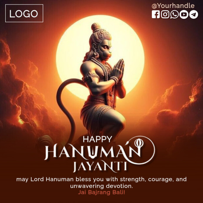 Copy of Brown Modern & Minimal Hanuman Jayanti Flyer Template ...