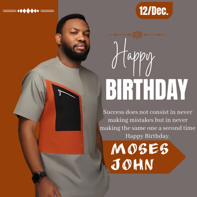 Brown Modern & Minimal Happy Birthday Instagram Post Template ...