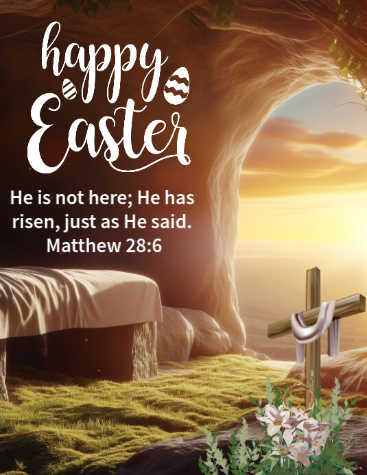 Copy of Brown Modern & Minimal Happy Easter With Jesus Tomb Location ...