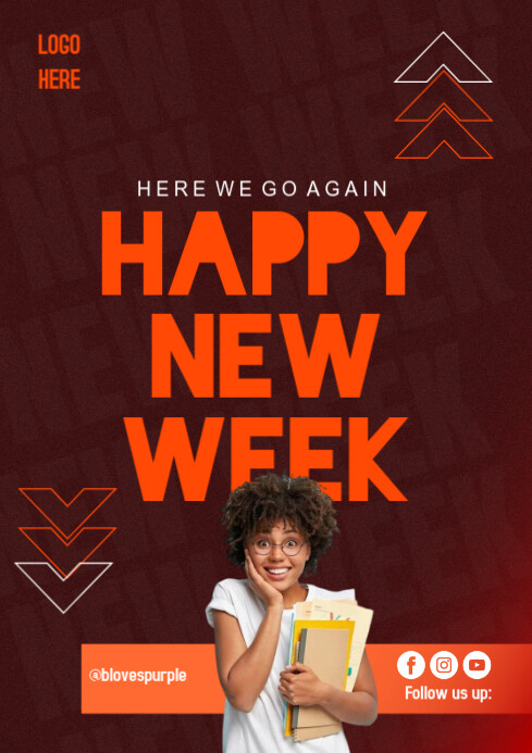 Copy of Brown Modern & Minimal Happy New Week Flyer | PosterMyWall