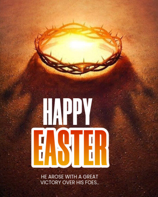 Copy of Brown Modern & Minimal He Is Risen Easter Celebration Instagram ...