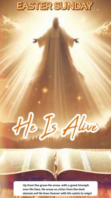 Brown Modern & Minimal He Is Risen Video Digital Display (9:16 ...