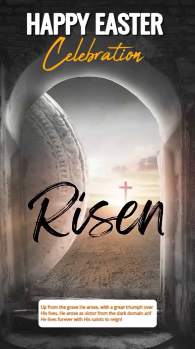 Copy of Brown Modern & Minimal He Is Risen Video Easter Resurrection Video Digital Display (9:16 ...