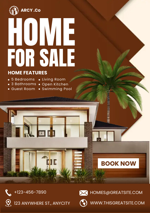 Copy of Brown Modern & Minimal Home For Sale A4 | PosterMyWall