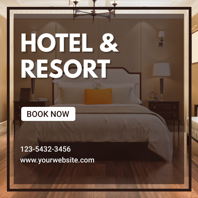Brown Modern & Minimal Hotel & Resort Instagr Template | PosterMyWall