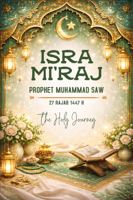 Brown Modern & Minimal Isra Mi'raj Poster Template | PosterMyWall