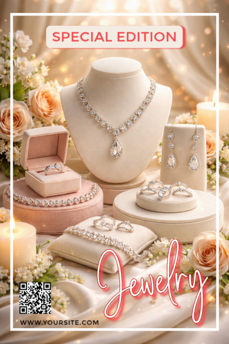 Brown Modern & Minimal Jewelry Promotion Poster Template | PosterMyWall