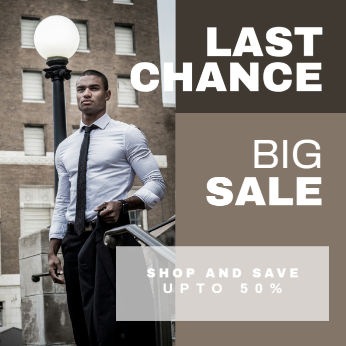 Brown Modern & Minimal Last Chance Discount Sale Advertising Instagram ...