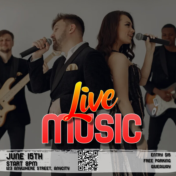Brown Modern & Minimal Live Music Pos Instagr Template | PosterMyWall