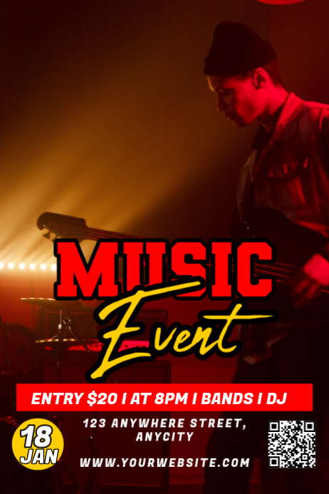 Brown Modern & Minimal Music Event Poster Template | PosterMyWall