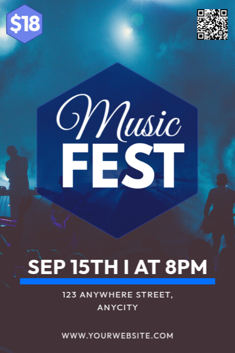 Brown Modern & Minimal Music Fest Poster Template | PosterMyWall