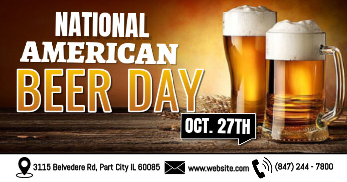 Brown Modern & Minimal National American Beer Day Facebook Shared Image ...
