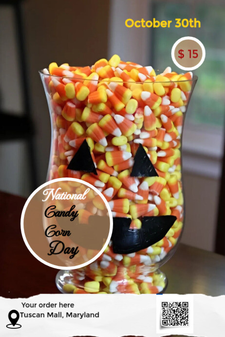 Copy of Brown Modern & Minimal National Candy Corn Day Poster ...