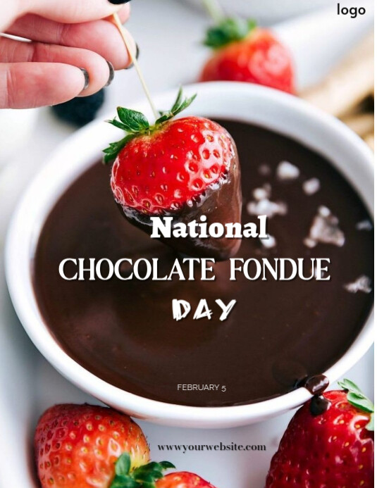 Copy of Brown Modern & Minimal National Chocolate Fondue Day Flyer (us ...
