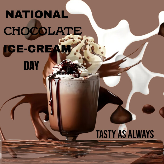 Copy of Brown Modern & Minimal National Chocolate Ice | PosterMyWall