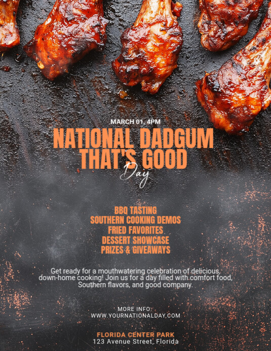 Brown Modern & Minimal National Dadgum That's Good Day Celebration ...