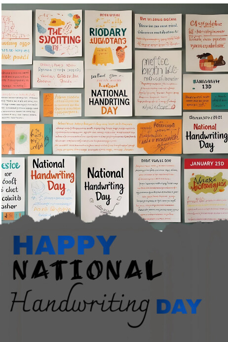 Brown Modern & Minimal National Handwriting Day Poster Template ...