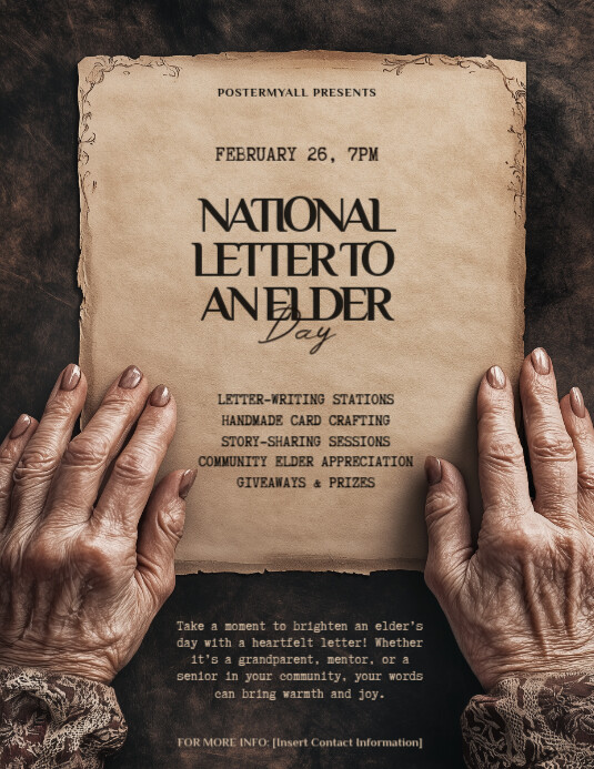 Copy of Brown Modern & Minimal National Letter To An Elder Day Event ...