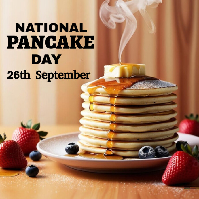 Brown Modern & Minimal National Pancake Day Instagram Post Template ...