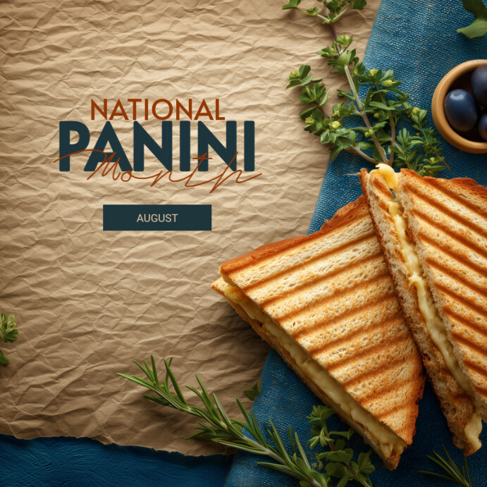 Brown Modern & Minimal National Panini Month Instagram Post Template ...