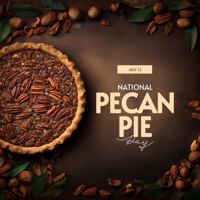 Brown Modern & Minimal National Pecan Pie Day Instagram Post Template | PosterMyWall
