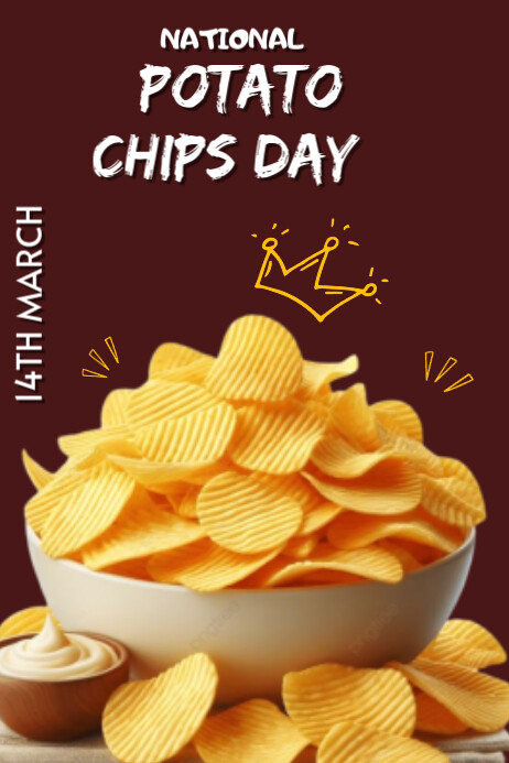 Copy of Brown Modern & Minimal National Potato Chips Day Poster ...