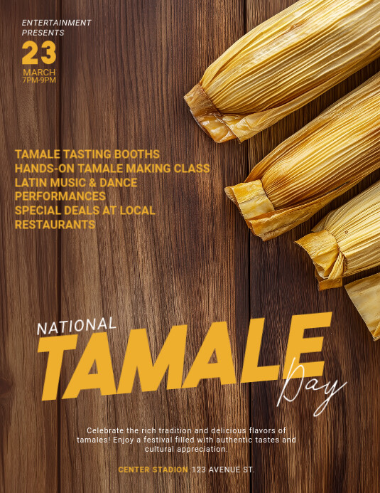 Copy of Brown Modern & Minimal National Tamale Day Event Flyer (us ...
