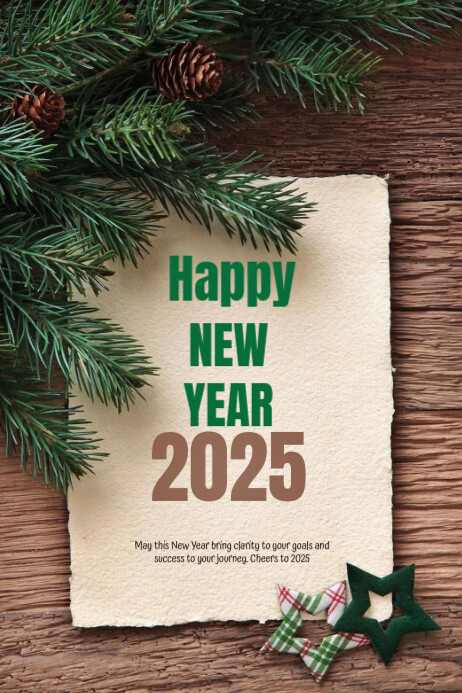 Brown Modern & Minimal New Year 2025 Poster Template | PosterMyWall